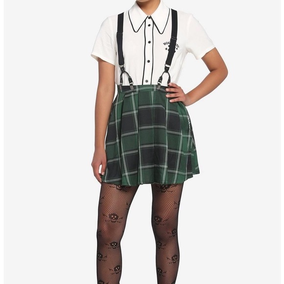 Hot Topic | Skirts | Harry Potter Slytherin Pleated Suspender Skirt | Poshmark